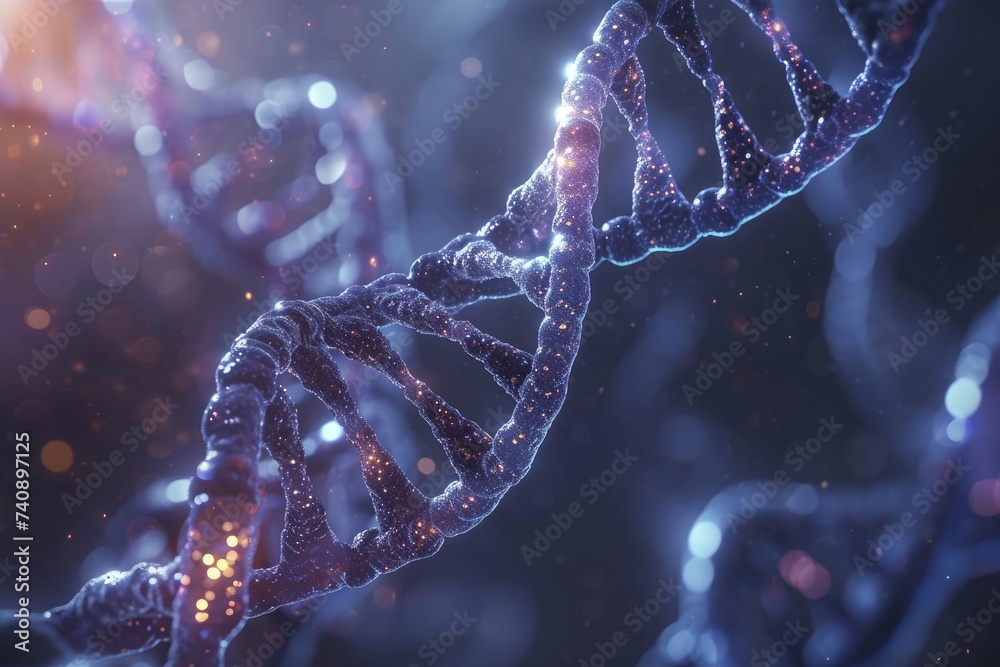 This photo is a 3D rendering showcasing a complex arrangement of intertwined strands forming a ...