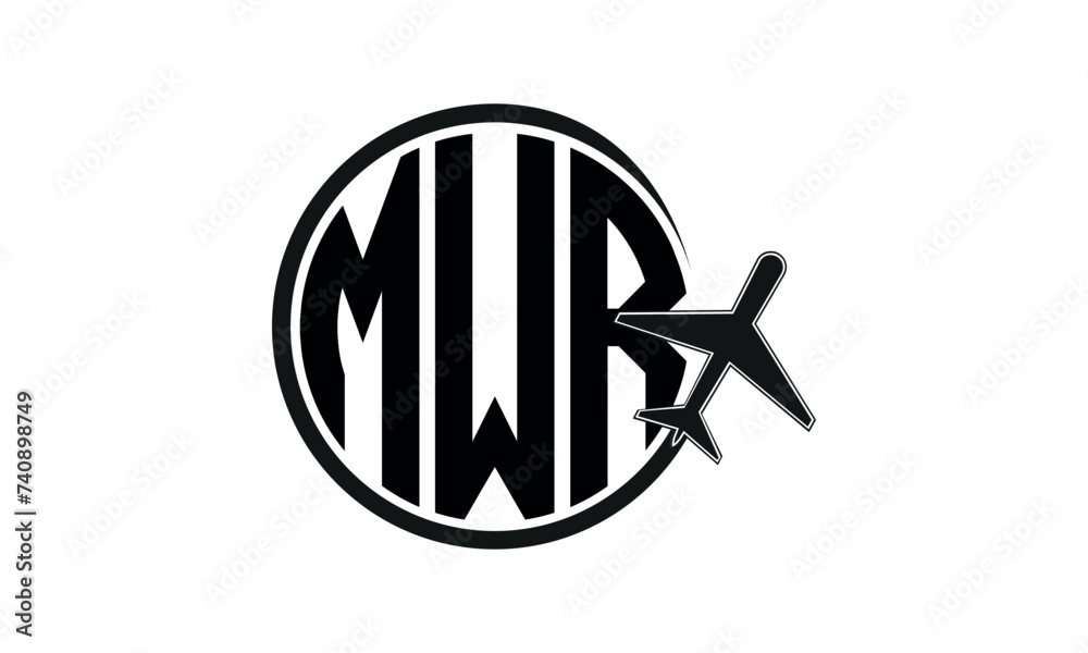 MWR three initial letter circle tour & travel agency logo design vector ...