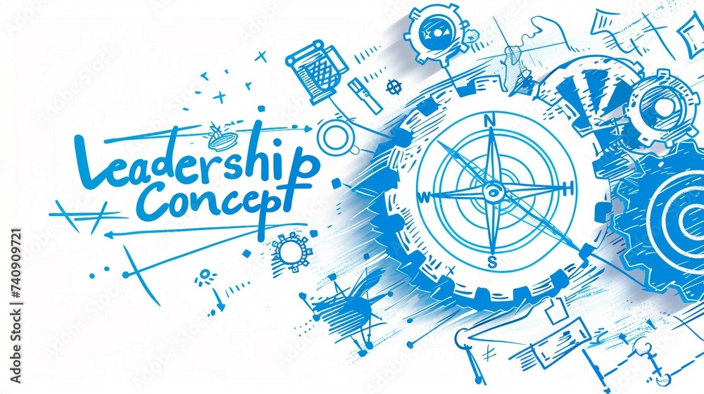 an illustrative sketch-style banner for "Leadership Concept" with the ...