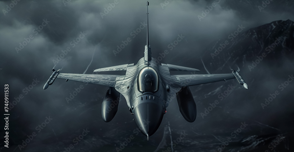 modern fourth generation combat air fighter jet in sky, advanced ...