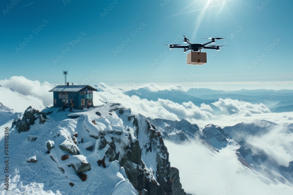 Smart package Drone Delivery home decor box. Box shipping ai frameworks ...