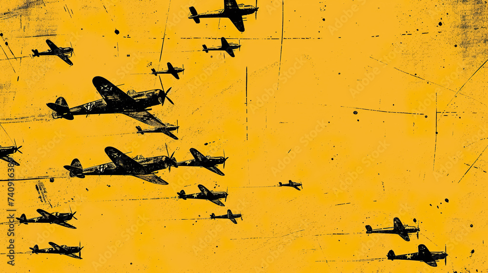 toy military fighter jet airplane pattern on color background, war and ...