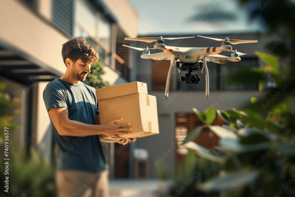 Smart package Drone Delivery military drone delivery. Parcel ...