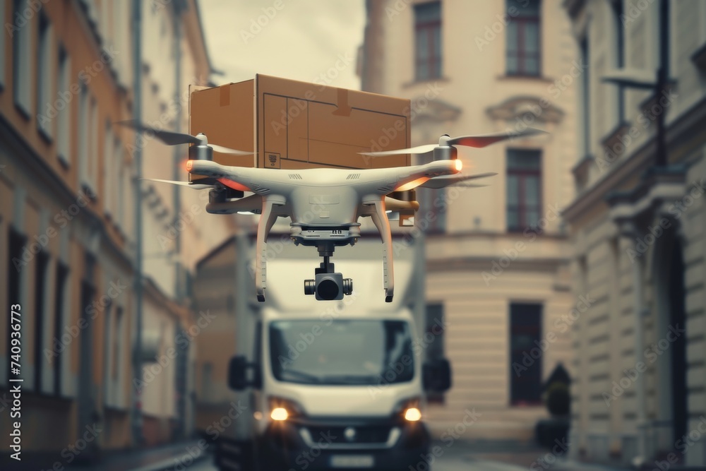 Smart package Drone Delivery drone delivery carbon footprint. Parcel ...