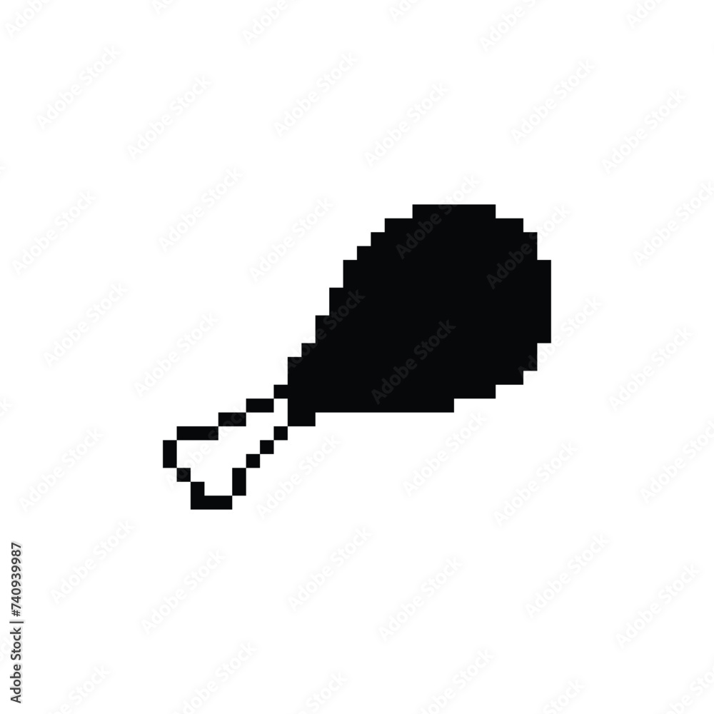 chicken leg pixel art icon fast food pixel element for 8 bit game Stock ...