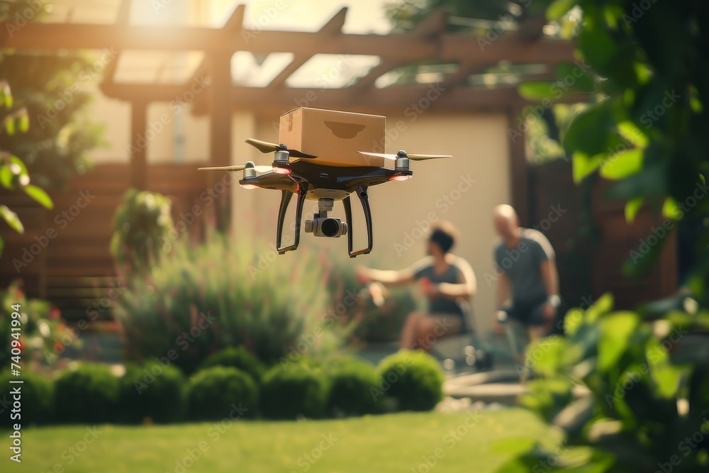 Smart package Drone Delivery wholesale delivery. Parcel surveillance ...