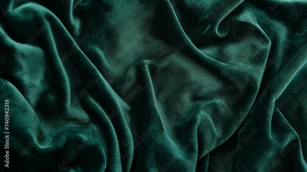 An elegant, deep emerald velvet texture, showcasing the plush and soft ...