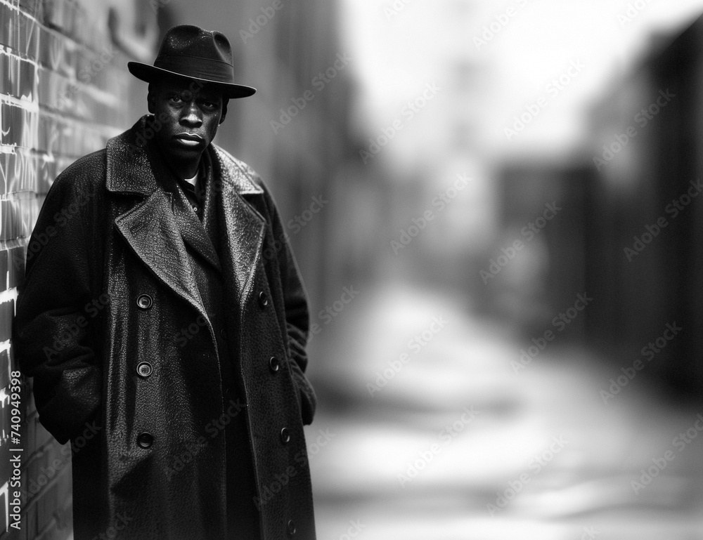 an old black and white photo of an African American gangster in the ...