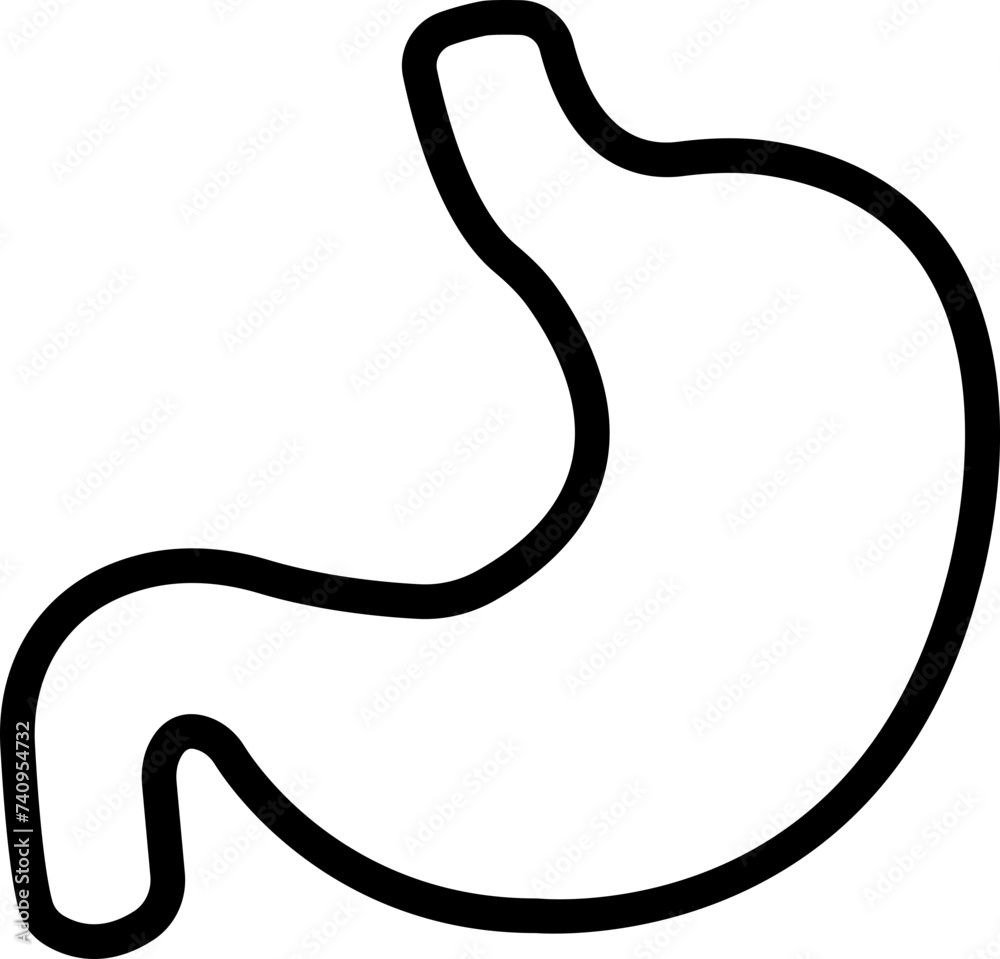 good digestion icon . improve stomach system vector symbol in black ...