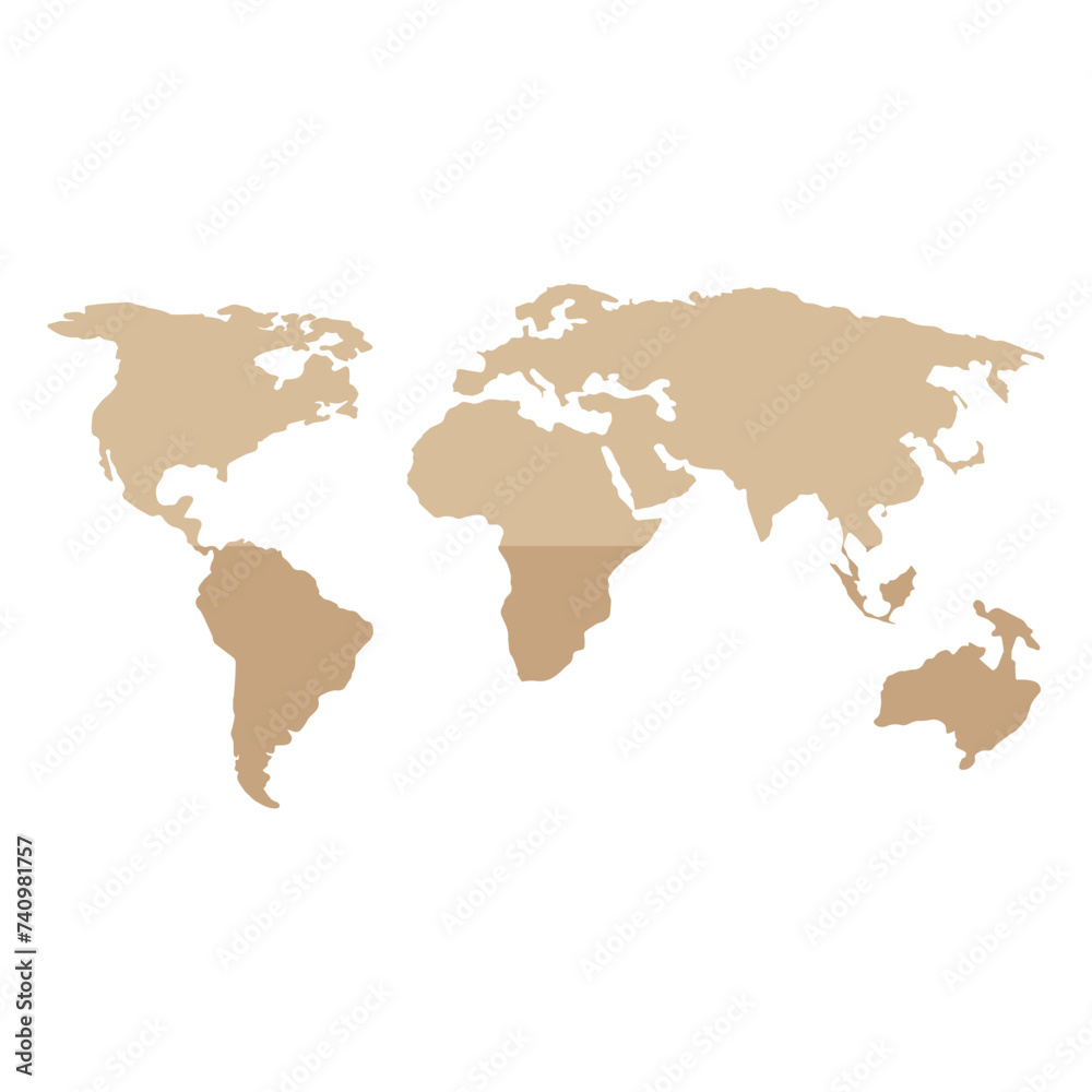 World map vector icon. The world map icon is split in half. Folding ...