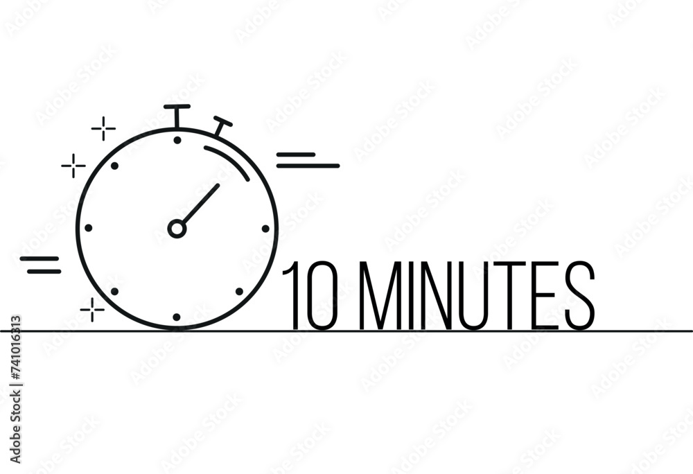 10 minutes timer icon. Stopwatch time sign. Clock symbol vector for ...