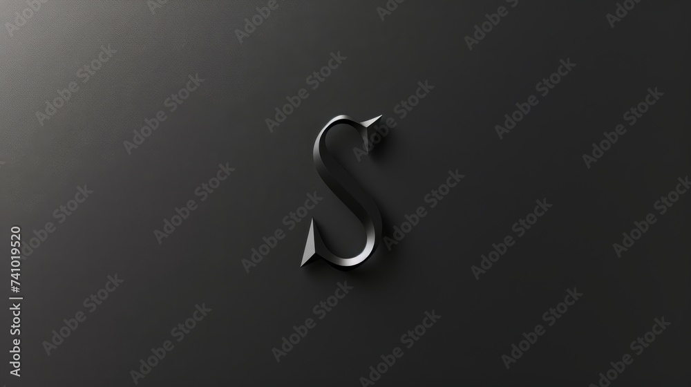 Letter S on black background. Letter S is cut out of paper Stock ...