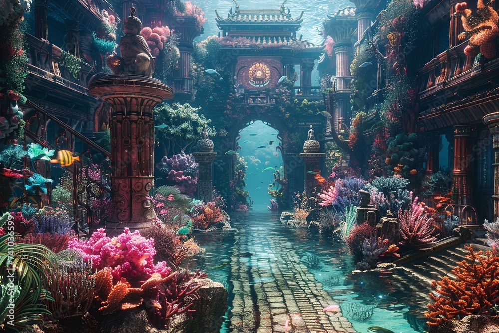 Dive into the depths to behold the mythical lost city of Atlantis, a ...