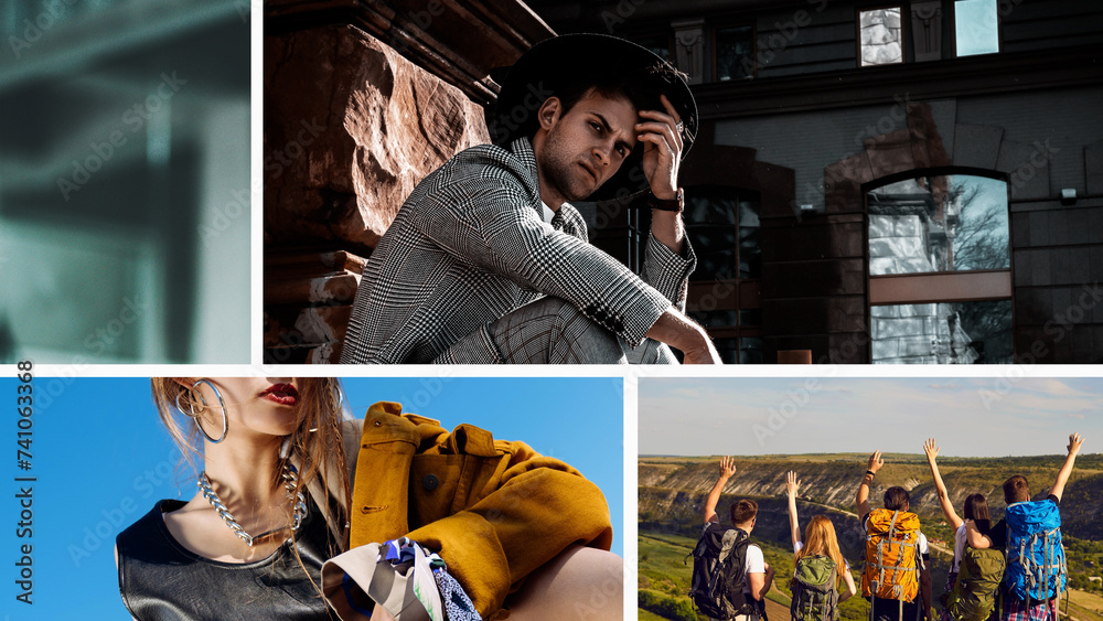 Split Screens Transitions 4 Frame Stock Template | Adobe Stock