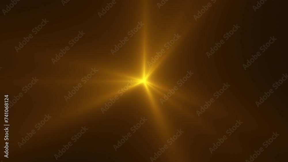 Looped animation of yellow gold spot lights glow rays lights optical ...