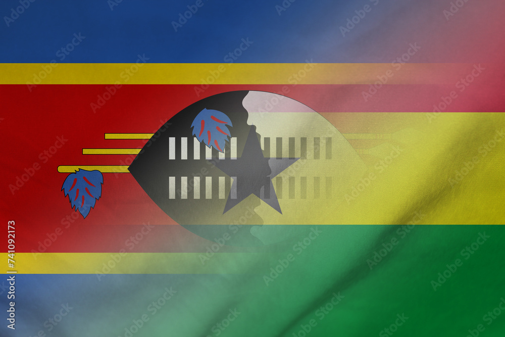 Eswatini and Ghana national flag transborder negotiation GHA SWZ Stock ...