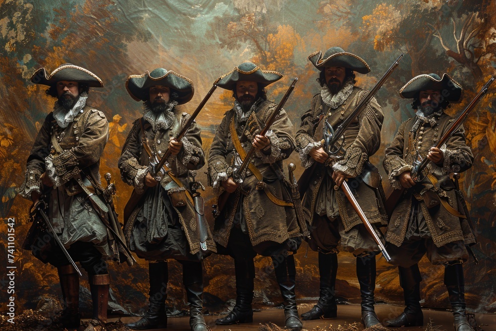 Elegant musketeer in historical attire, portraying bravery and chivalry ...