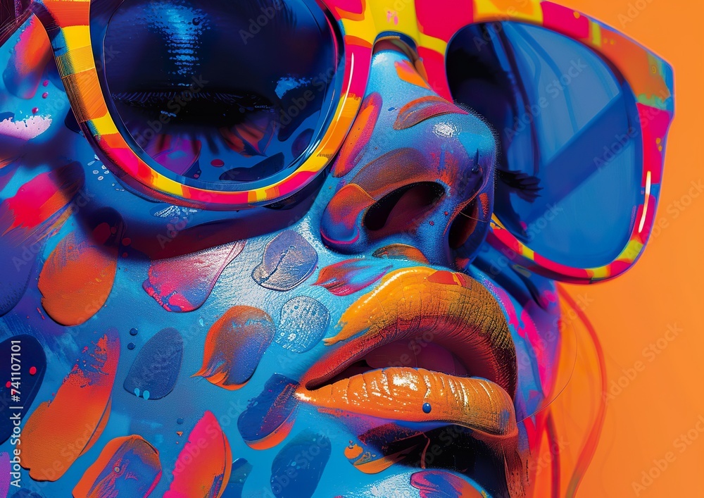the color and patterns of this modern graphic design make it ...