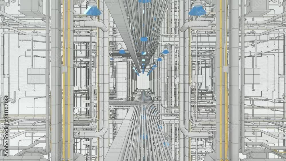 Digital Twin (BIM), advanced schematic representation of the MEP ...