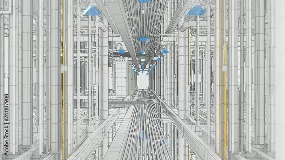 Vidéo Stock Digital Twin (BIM), developed schematic representation of ...