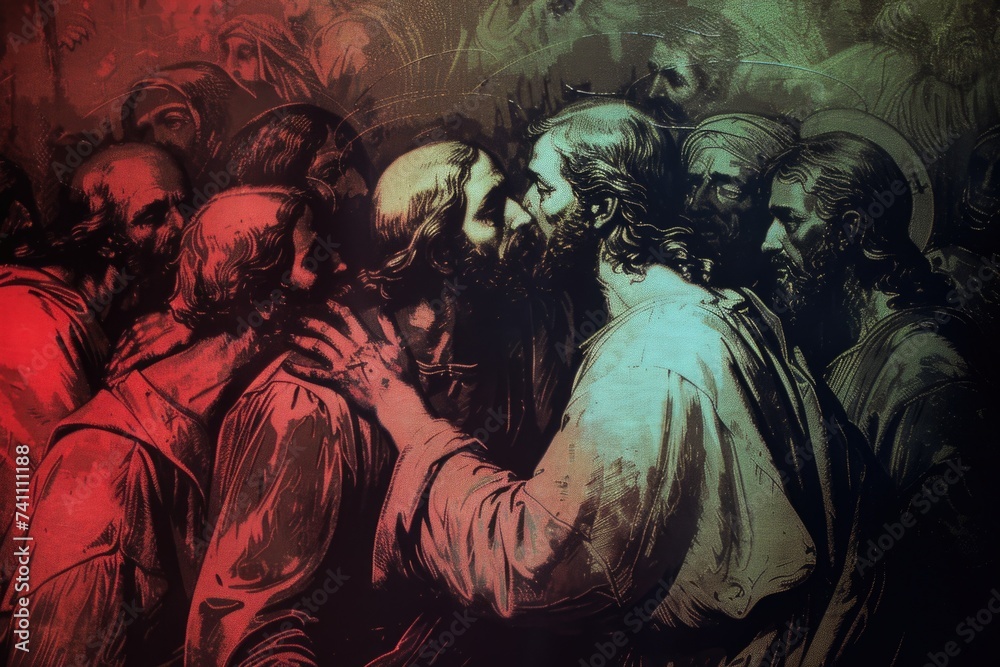 The kiss of judas: dramatic portrayal captures biblical betrayal ...