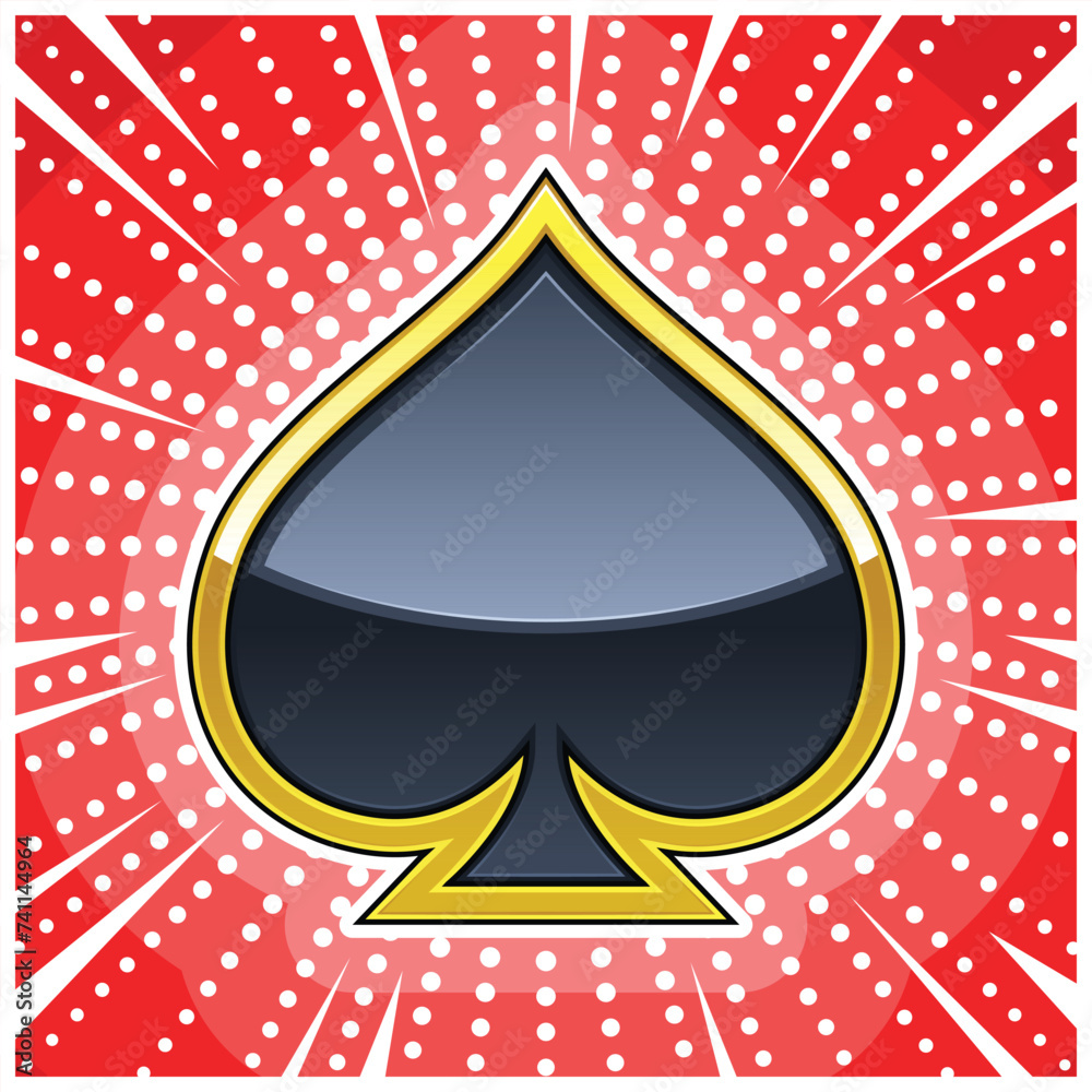 Black Ace Of Spades Symbol Cartoon Vector Pop Art Stock Vector | Adobe ...