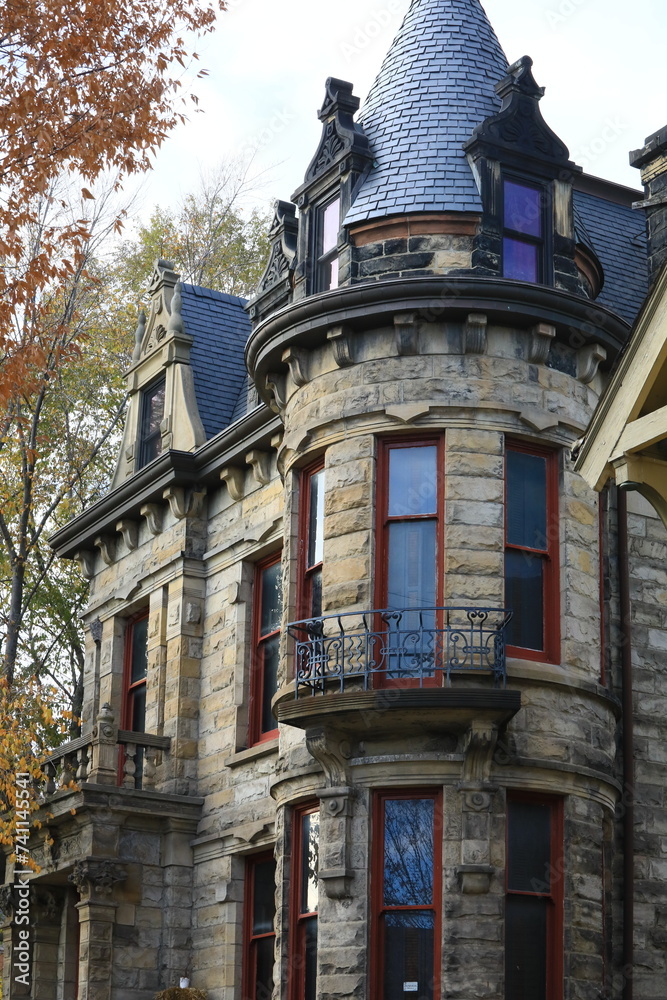 Franklin Castle. Built in 1881 as a Victorian house in Queen Anne style ...