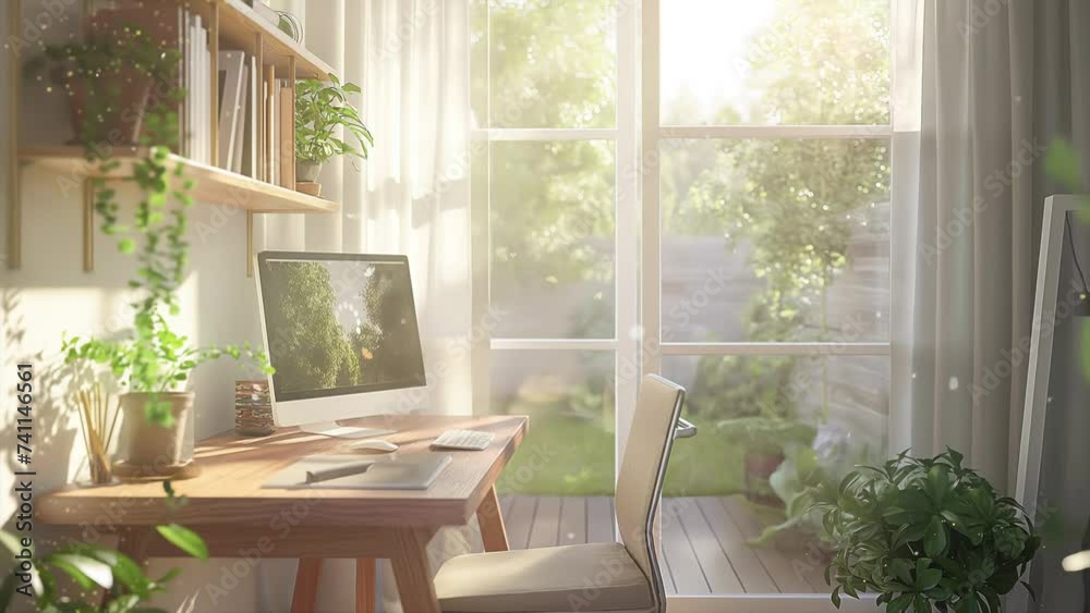 cozy working corner with big window. inspirational workspace interior ...