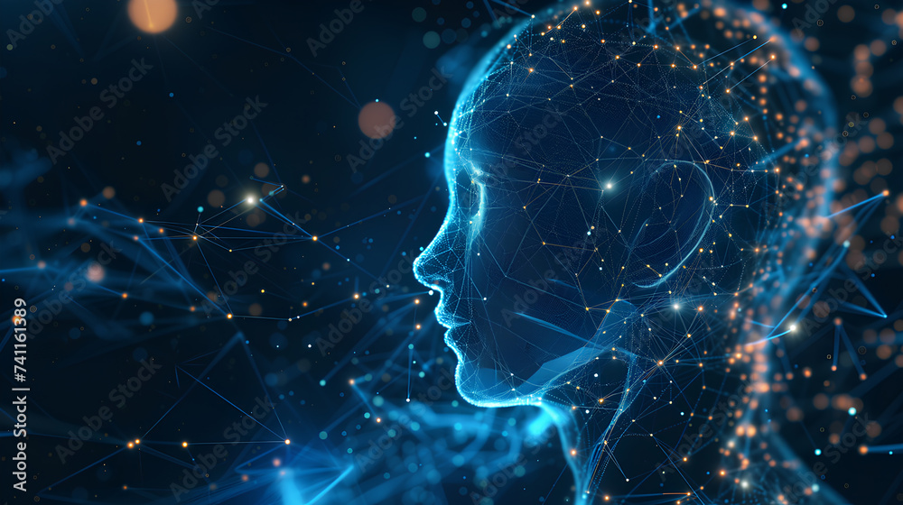 Digital Human Face Representation in Network Particles. A digital mesh ...