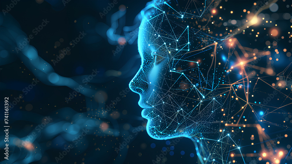 Digital Human Face Representation in Network Particles. A digital mesh ...