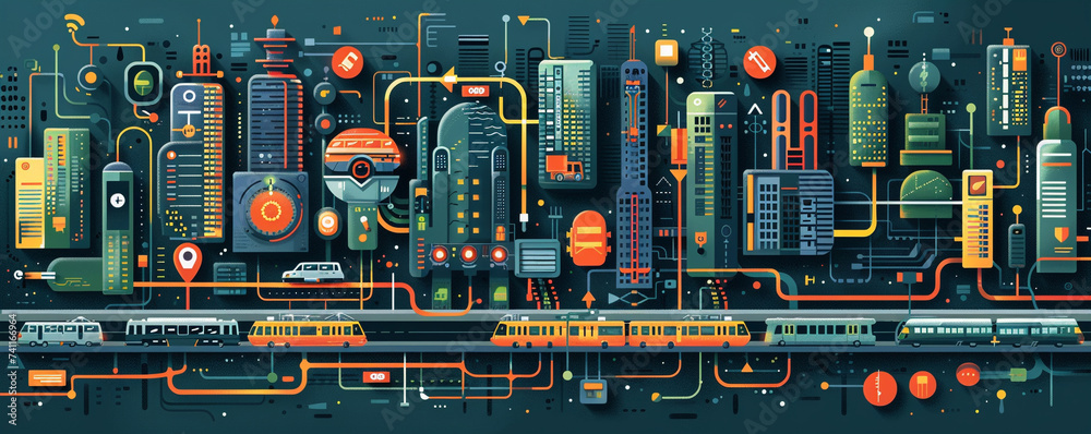 Transport tech motherboard with vehicle automation graphics and smart ...