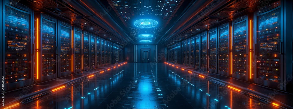 large detailed floor plan of a server network Stock Illustration ...