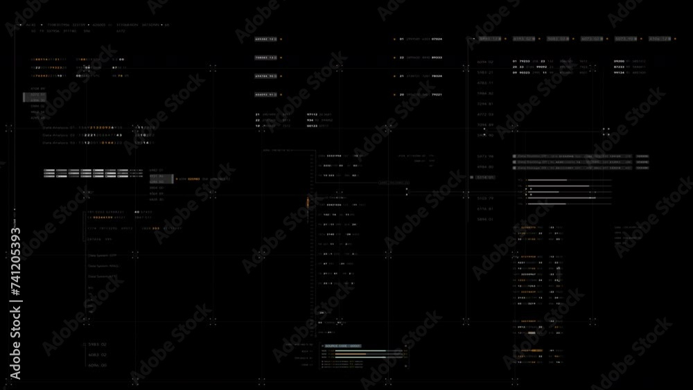 Futuristic HUD-UI template with alpha channel for seamless overlay ...