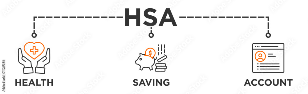 HSA banner web icon illustration concept for health saving account with ...