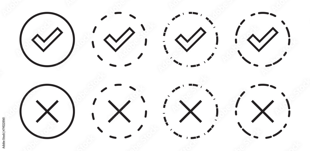 check mark icon set. check circle icon with correct, accept checkmark ...