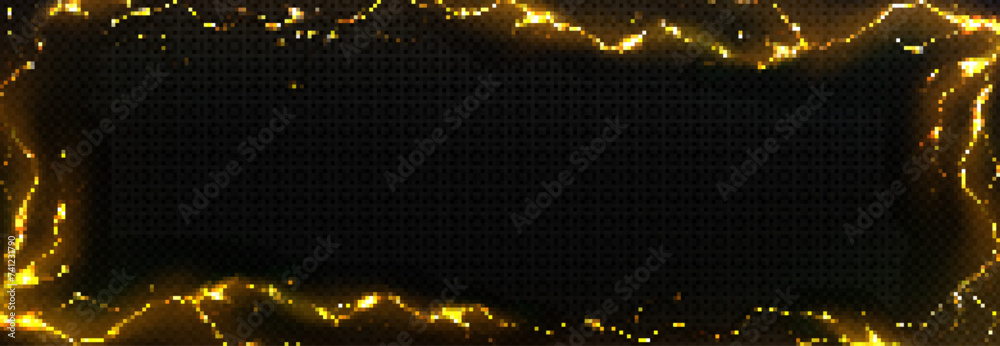 Yellow lightning frame isolated on transparent background. Vector ...