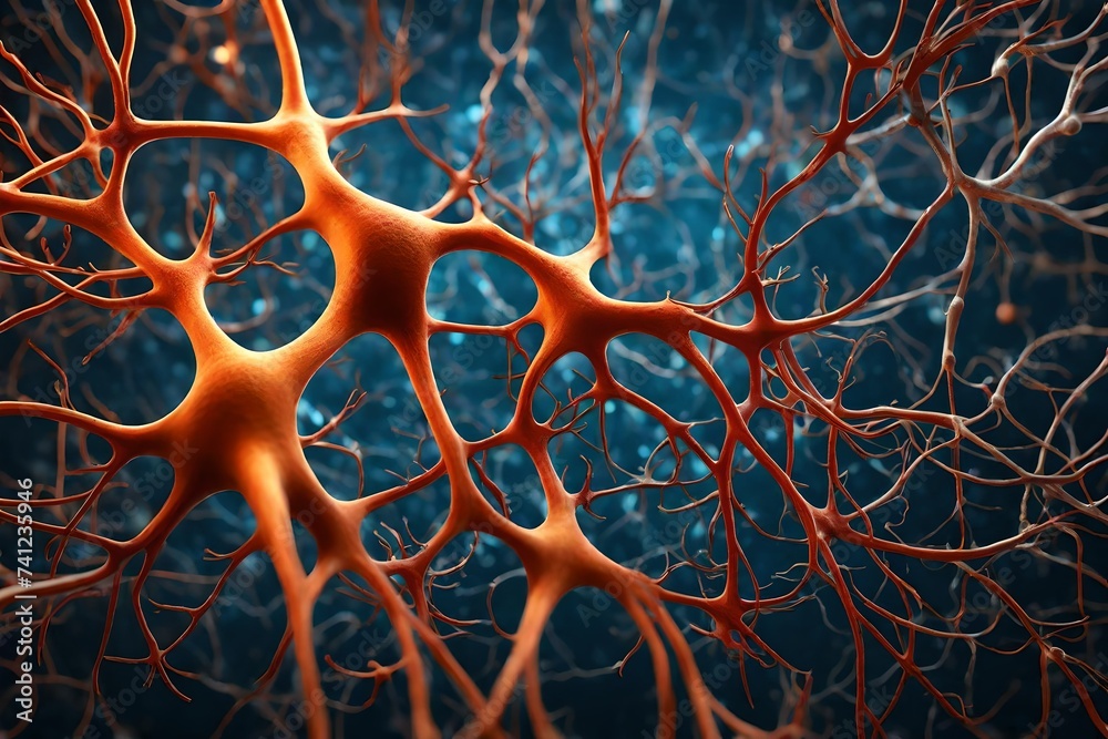 A close-up neuron cell, showcasing its intricate details. Impeccable ...