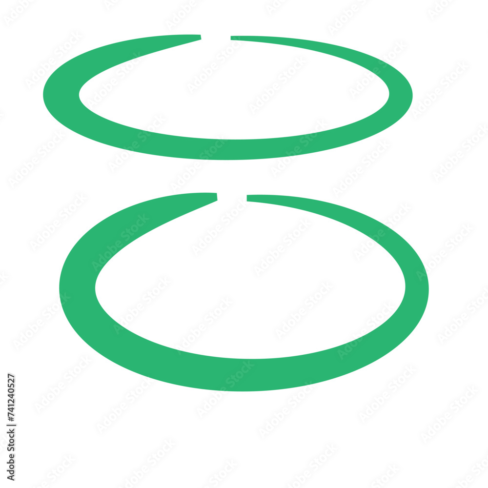 Green circle, pen draw. Highlight hand drawing circle isolated on ...