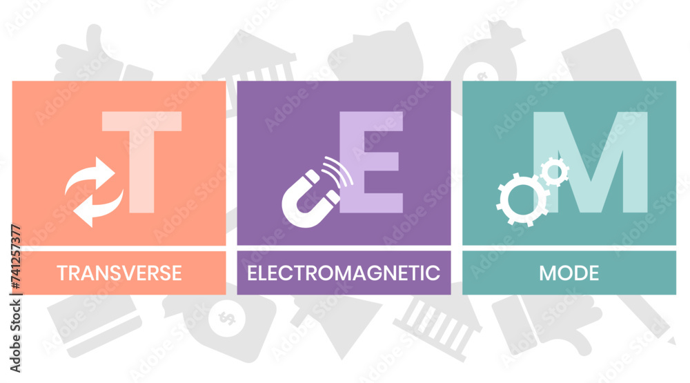 TEM - Transverse Electromagnetic Mode acronym. business concept ...