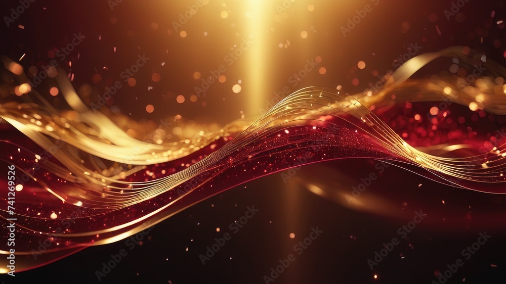 Abstract golden background, golden wallpaper, blue wavy website banner ...