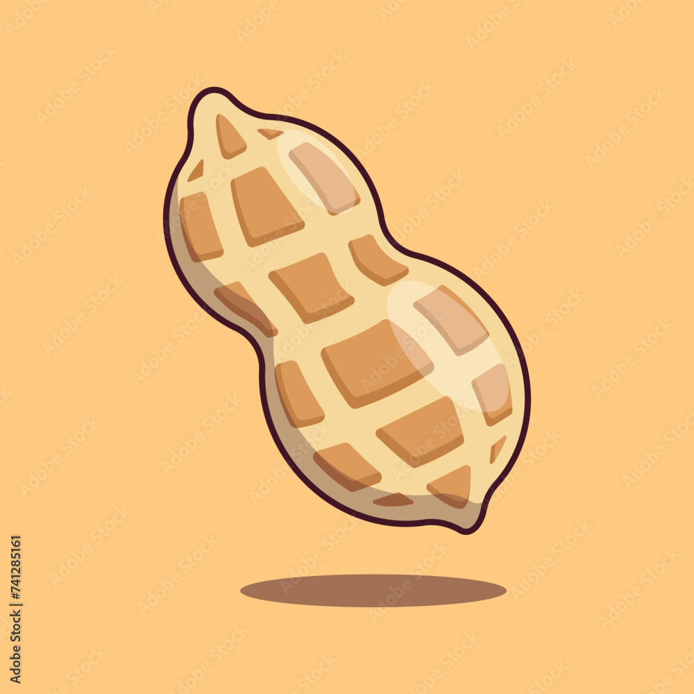 cartoon vector illustration of peanut. Stock Vector | Adobe Stock