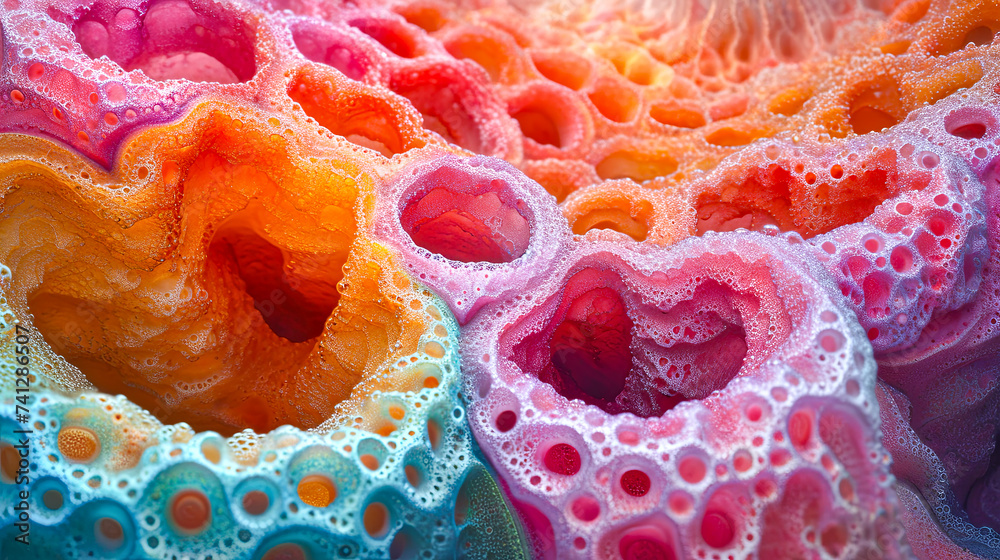 Deep sea coral reefs. Surreal Organic Coral Form with various colors ...