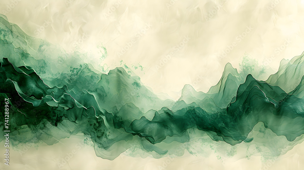Abstract Green Mountain Ranges Art: A Beautiful Blend of Light & Dark ...