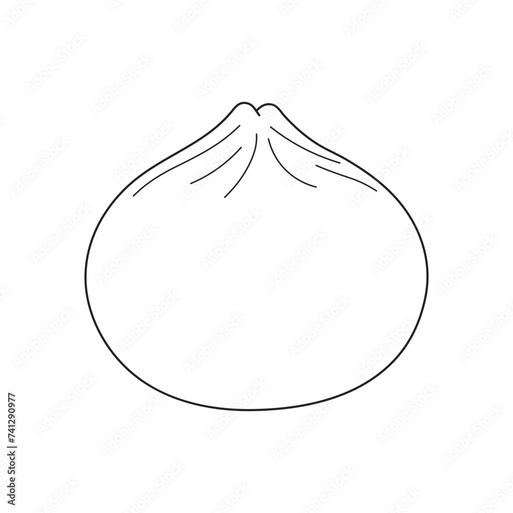 Hand drawn bao icon Cartoon Vector illustration Isolated on White ...