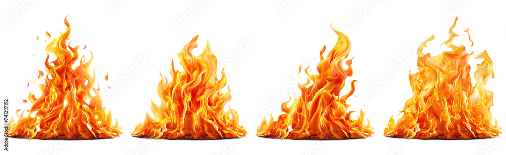 Blazing Fire Effects Set. Realistic translucent Fire Flames with sparks ...