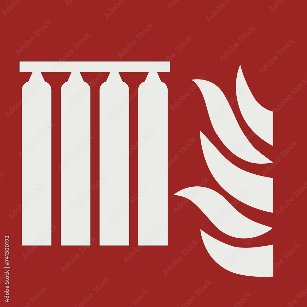 FIRE FIGHTING EQUIPMENT SIGNAL PICTOGRAM, FIXED FIRE EXTINGUISHING ...