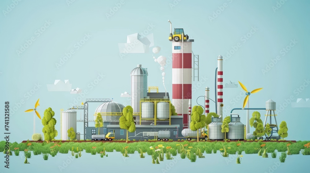 Biomass fermentation process illustrated in a detailed infographic ...