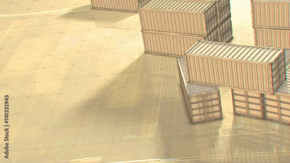 Vidéo Stock 3D Rendered Animated Scene Of Cargo Containers Stacked On ...