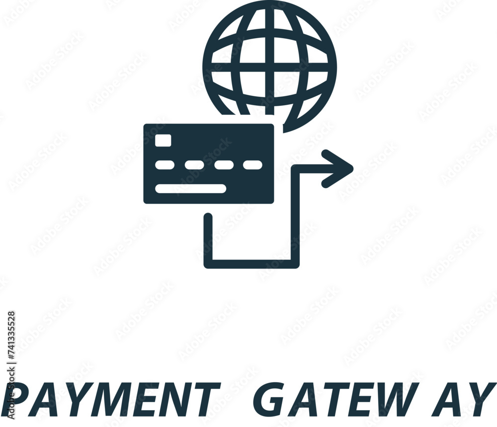 Payment gateway icon. Monochrome simple sign from freelance collection ... Payment gateway icon. Monochrome simple sign from freelance collection ...