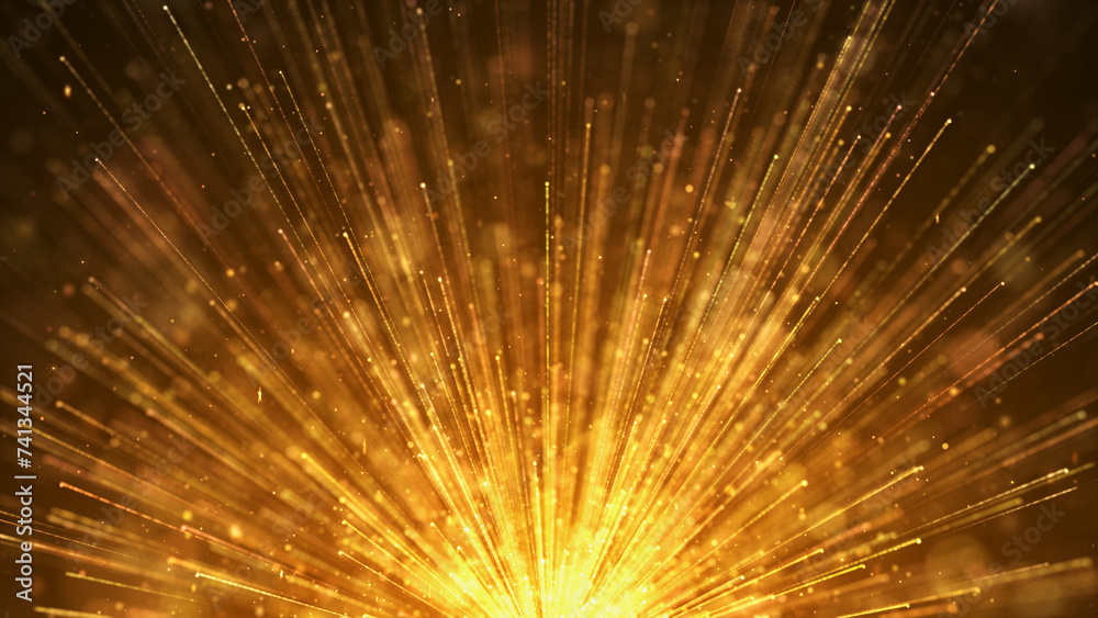 Golden particle lines rising background, luxury golden particle stripes ...